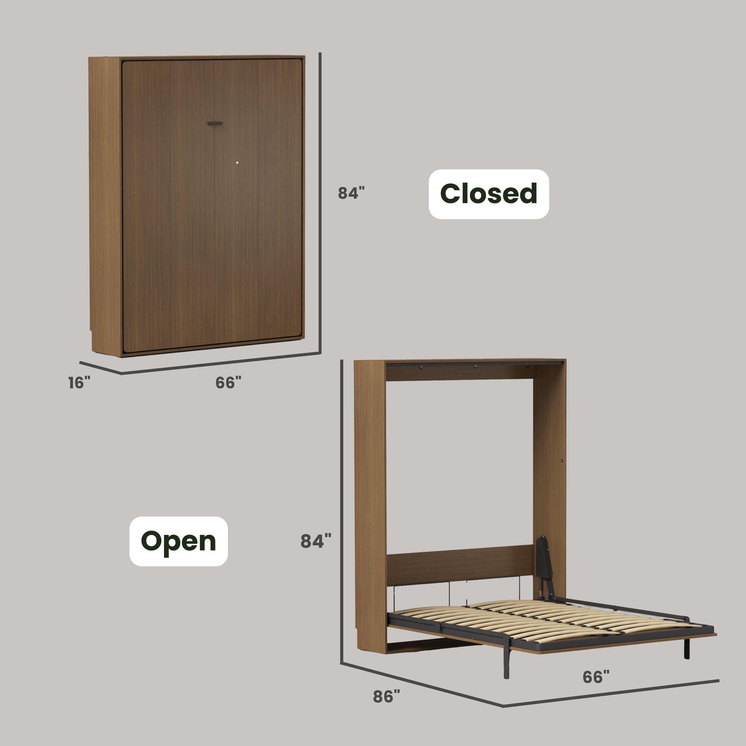 Vertical Queen Murphy Bed | Perfect Lori Bed for Small Spaces